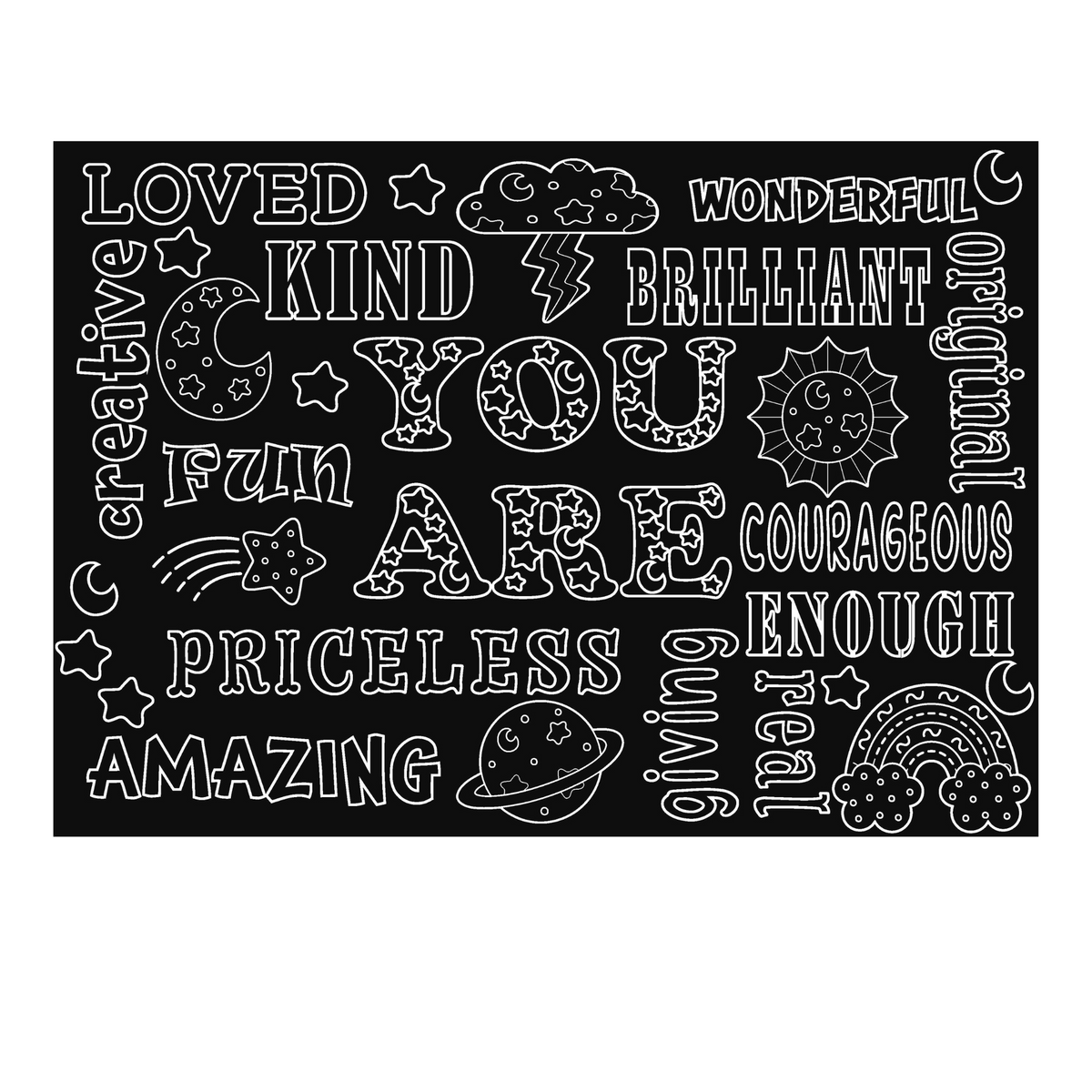 Affirmations 12” x 17” Chalkboard Placemat – imaginationstarters.com