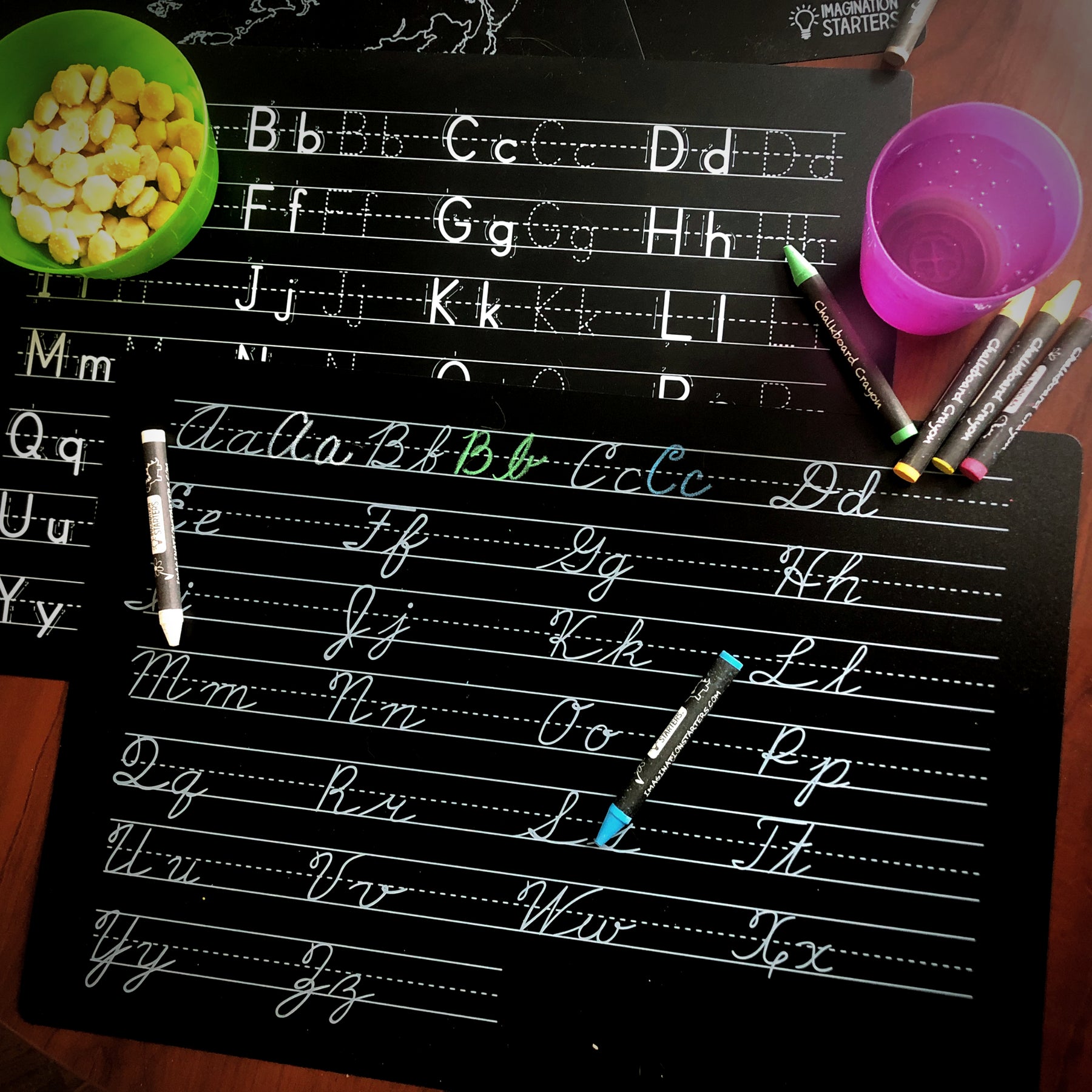 Cursive 12” x 17” Chalkboard Placemat – imaginationstarters.com
